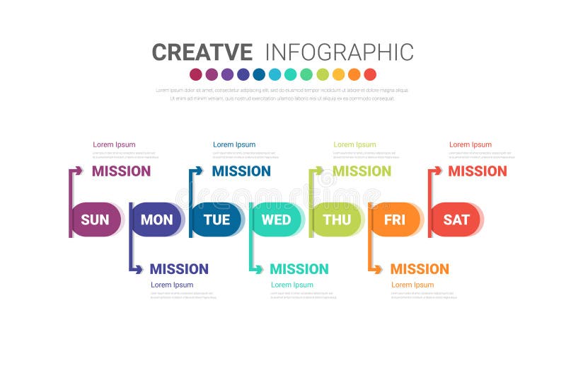 Timeline, Timeline Business for 7 Day, Week, Infographics Design Vector ...