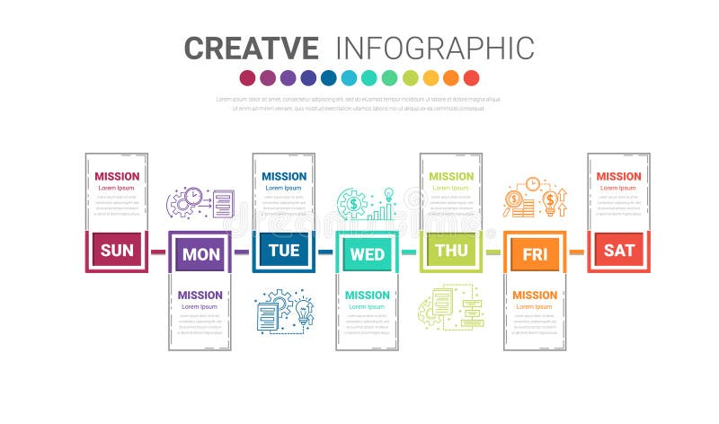Timeline, Timeline Business for 7 Day, Week, Infographics Design Vector ...