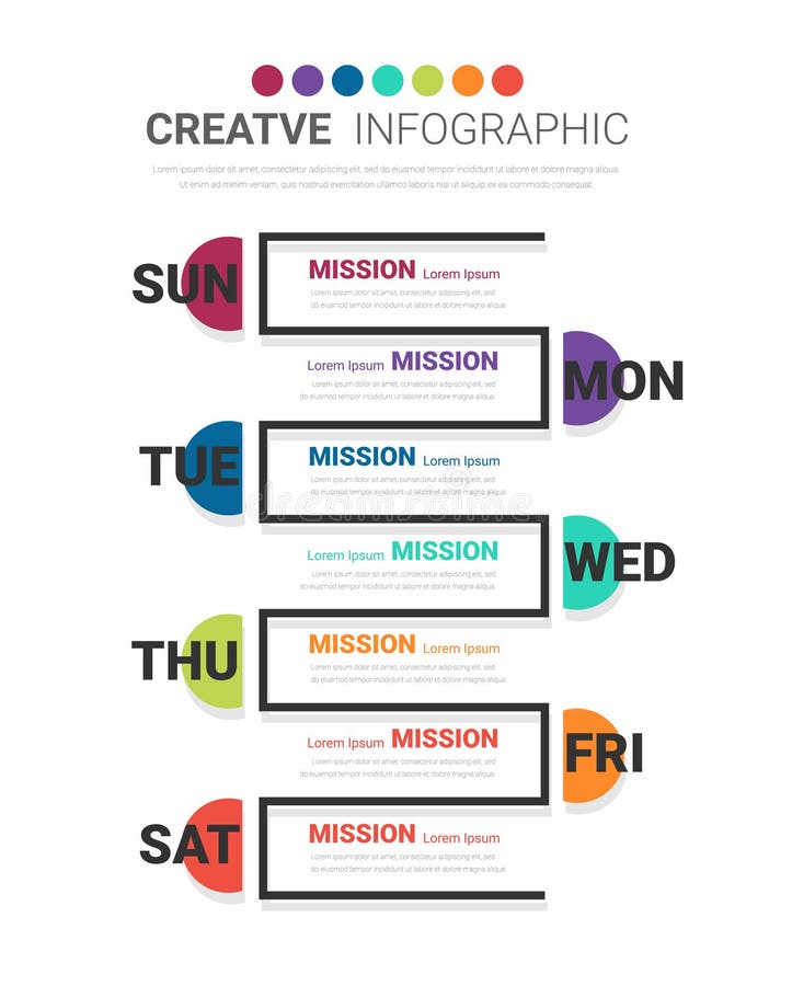 Timeline Business for 7 Day, Week, Infographics Design Vector and ...