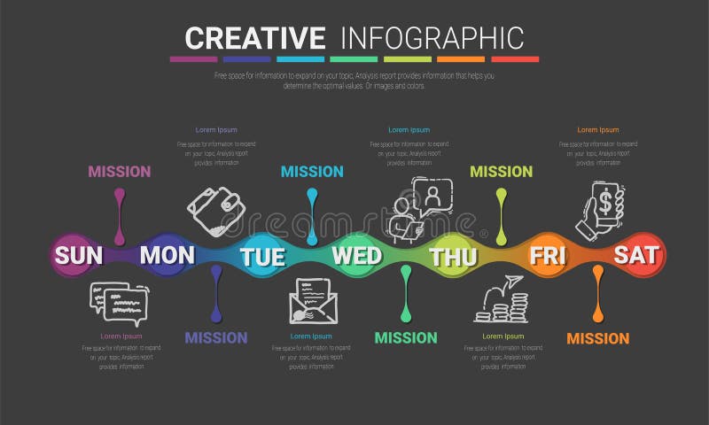 Timeline Business for Week, Timeline Infographics Design Vector and ...