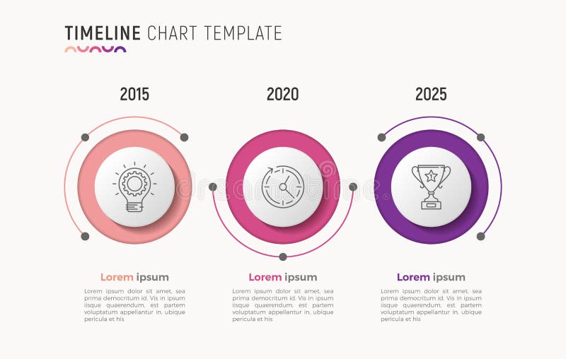 Timeline Chart Infographic Design for Data Visualization. 3 Step Stock ...