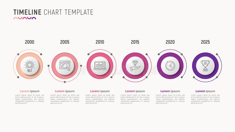 Timeline Chart Infographic Design for Data Visualization. 6 Step Stock ...