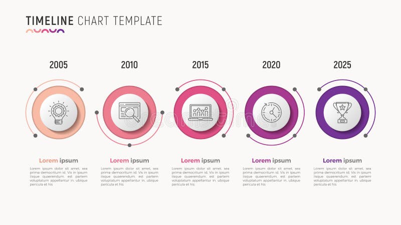 Timeline Chart Infographic Design for Data Visualization. 5 Step Stock ...