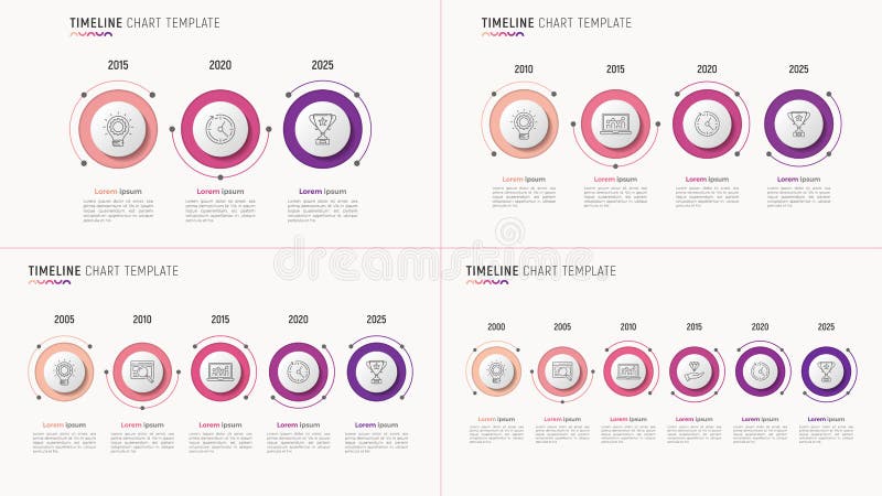 Timeline Chart Infographic Designs for Data Visualization. 3-6 S Stock ...