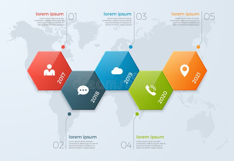 Timeline Chart Infographic Template with 5 Options Stock Vector ...