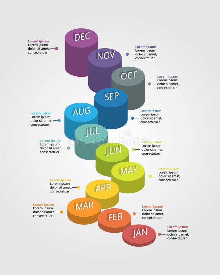 Timeline Chart Template for Infographic for Presentation for 12 Months ...