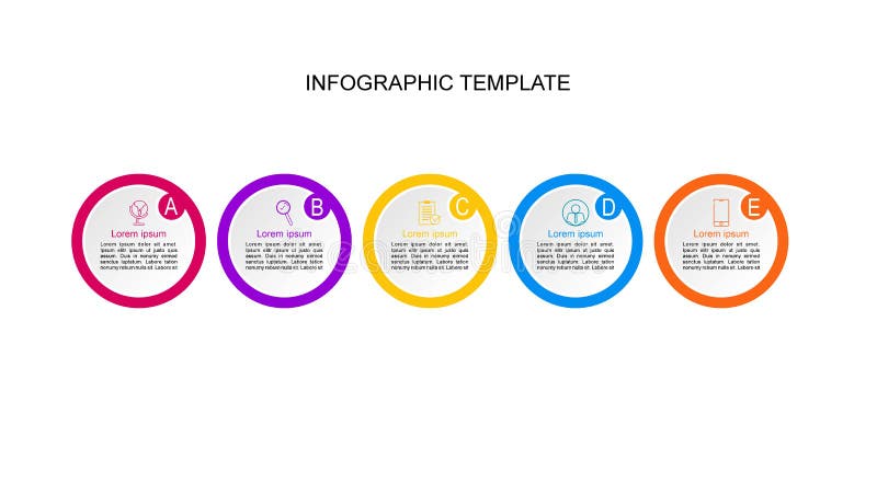 Timeline Circle Infographic Template 5 Options or Steps. Stock Vector ...