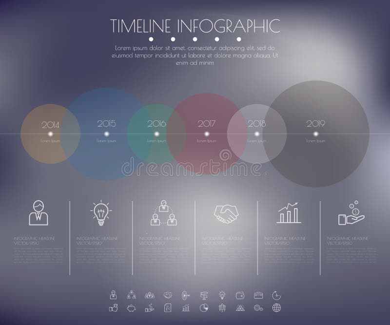 Timeline Circles Infographic. Flat Vector Design Template. Stock Vector ...