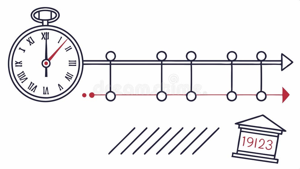 Timeline with Clock and Milestones, History Timeline, Event Schedule ...