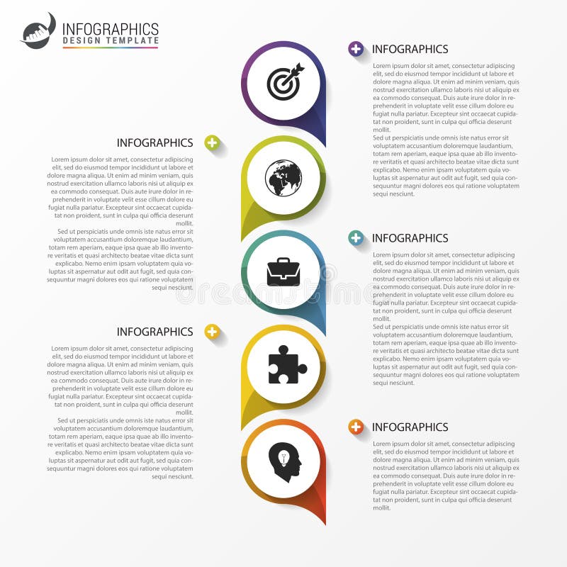 Infographic Vector Concept in Flat Design Style - Timeline Template ...