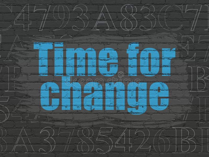Timeline Concept: Time for Change on Wall Background Stock Illustration ...