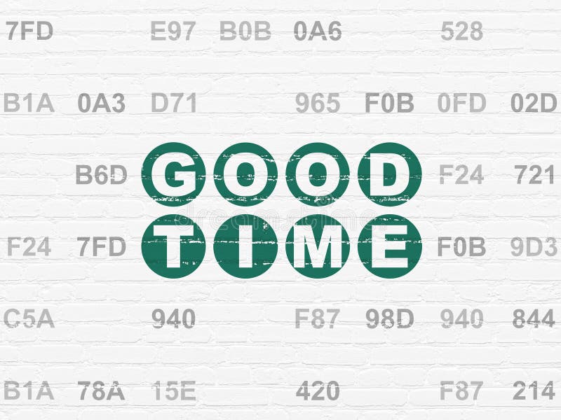 Timeline Concept: Good Time on Wall Background Stock Illustration - Illustration of code ...
