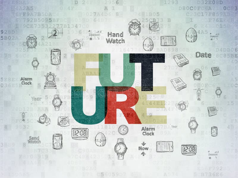 Timeline Concept: Future on Digital Data Paper Background Stock ...