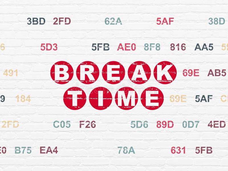 Timeline Concept: Break Time on Wall Background Stock Illustration ...