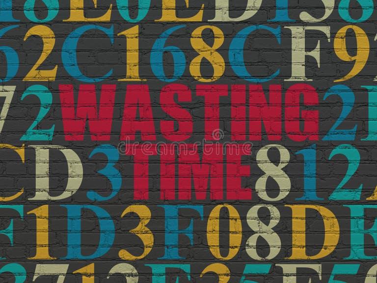 Timeline Concept: Wasting Time on Wall Background Stock Illustration ...