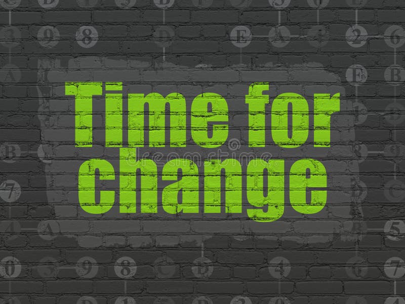 Timeline Concept: Time for Change on Wall Background Stock Illustration ...
