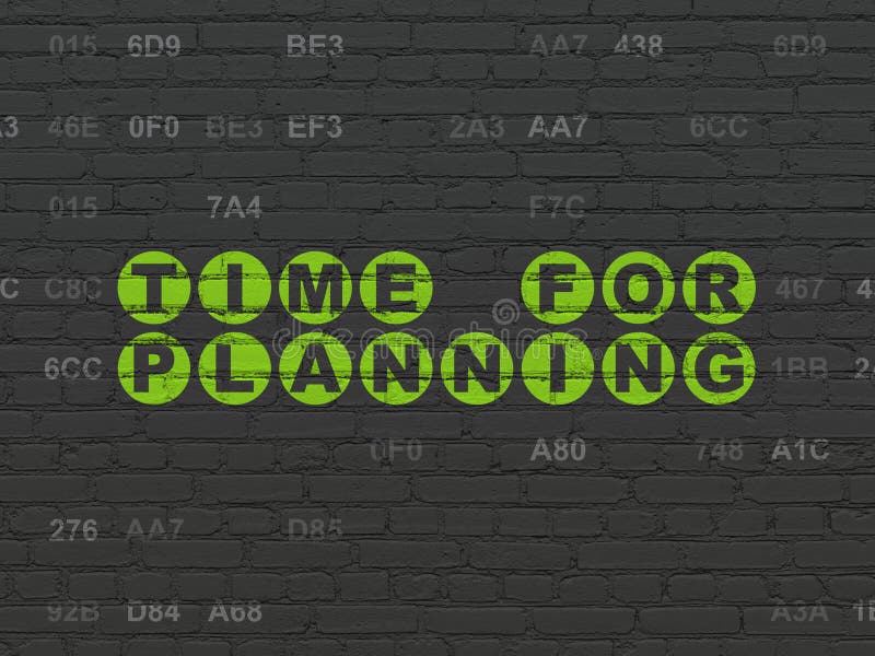 Timeline Concept: Time for Planning on Wall Background Stock Illustration - Illustration of ...