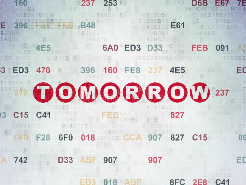 Timeline Concept: Tomorrow on Digital Data Paper Background Stock ...