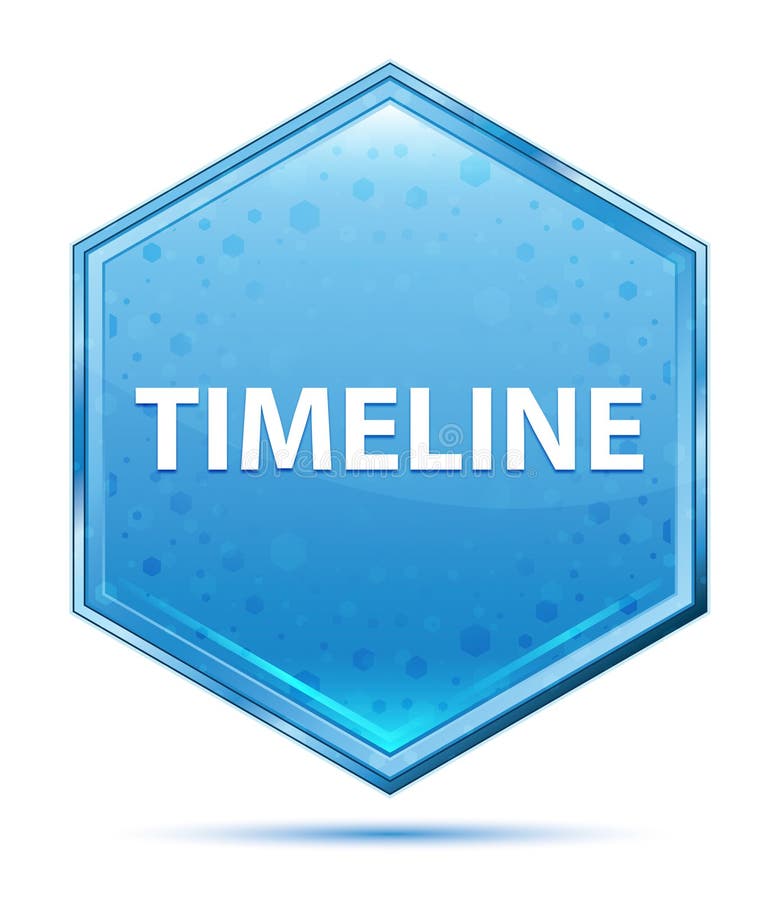 Timeline Crystal Blue Hexagon Button Stock Illustration - Illustration ...
