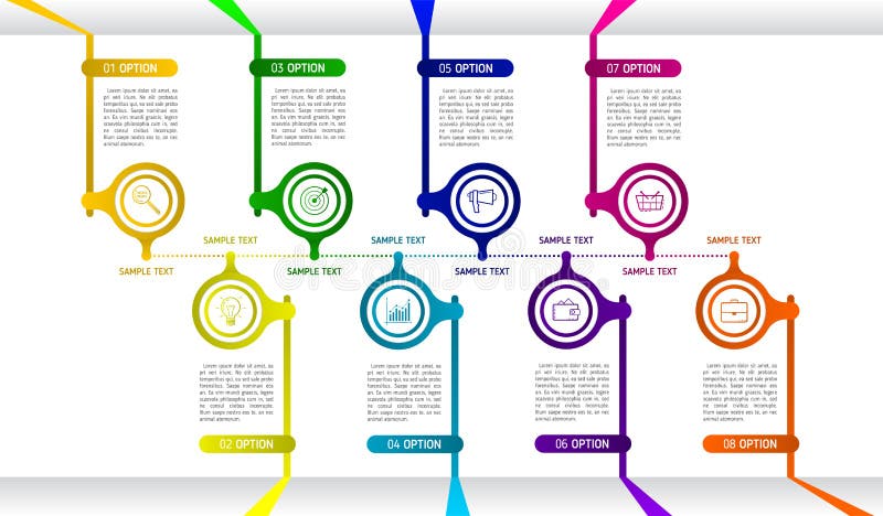 Timeline Design with Integrated Radial and Line Elements. Stock Vector ...