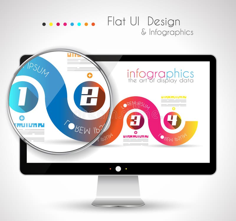 Timeline Design in a Modern HD Screen Computer: Stock Illustration ...