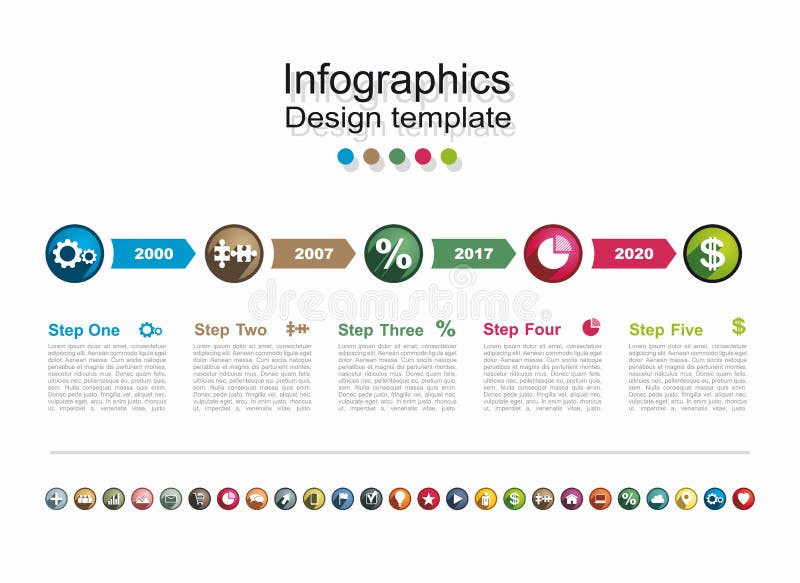 Timeline Design Template with Place for Your Data. Vector Illustration ...