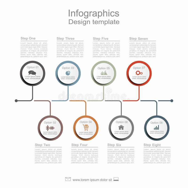 Timeline Design Template with Place for Your Data. Vector Illustration ...