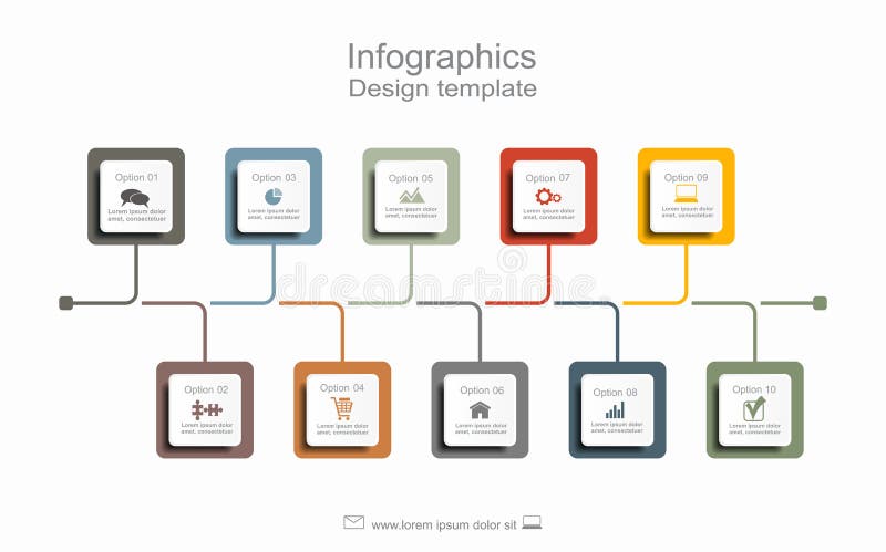 Timeline Design Template with Place for Your Data. Vector Illustration ...