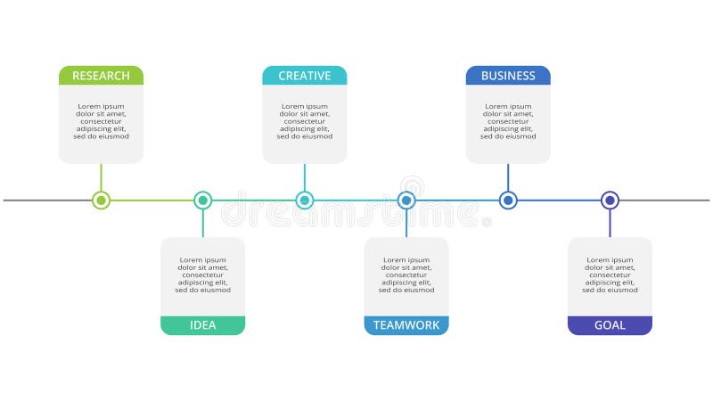 Timeline with 6 Elements, Infographic Template for Web, Business ...