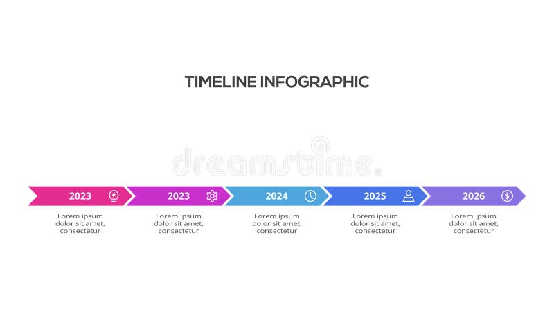 Timeline with 5 Elements, Infographic Template for Web, Business ...