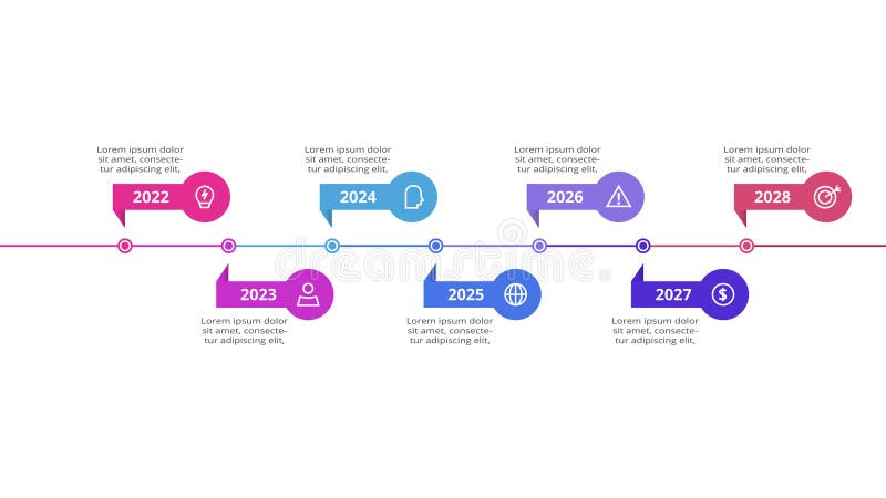 Timeline with 7 Elements, Infographic Template for Web, Business ...