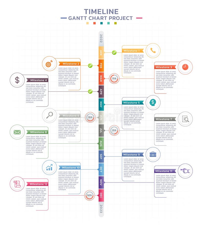 Timeline Gantt Chart Infographic Template Background Stock Vector ...