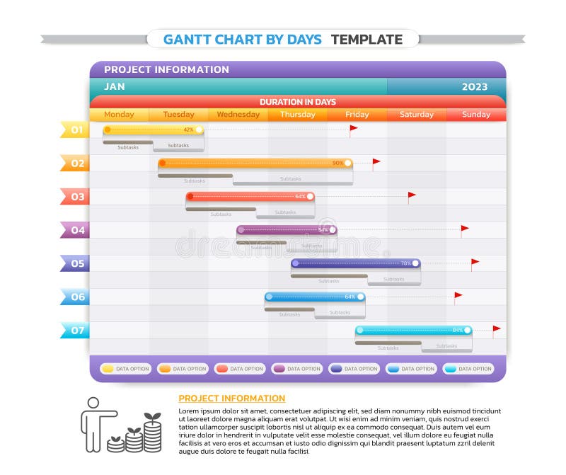 Timeline Gantt Chart Infographic Template Background Stock Vector ...