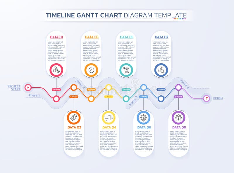 Timeline Gantt Chart Infographic Template Background Stock Vector ...