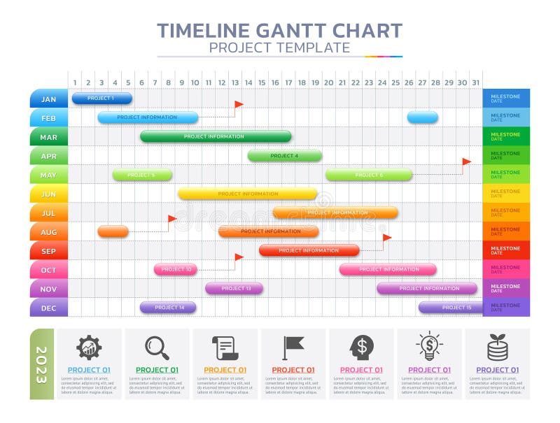 Timeline Gantt Chart Infographic Template Background Stock Vector ...