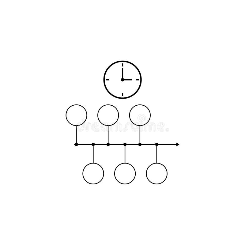 Horizontal Timeline Icon Black White Background Stock Illustrations ...