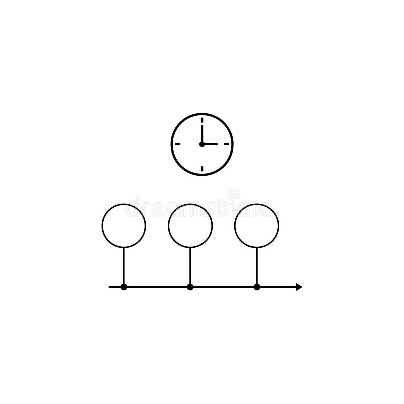 Horizontal Timeline Icon Black White Background Stock Illustrations ...