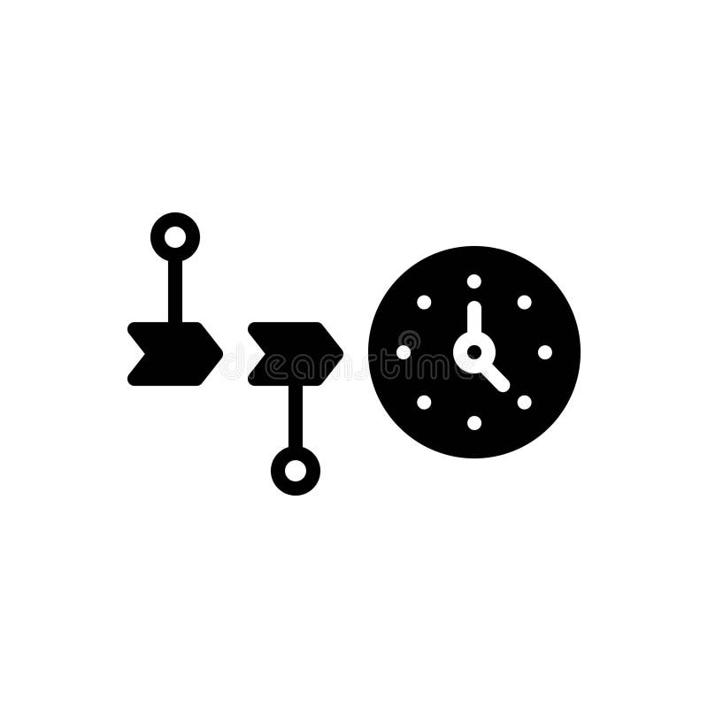 Black Solid Icon for Timeline, Agenda and Progress Stock Vector ...