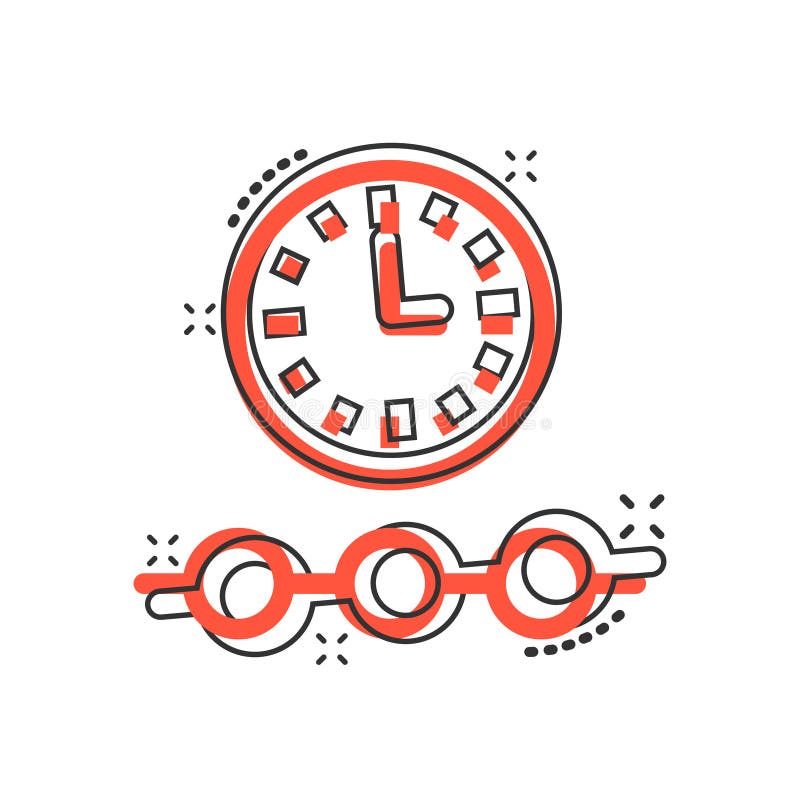 Timeline Icon in Comic Style. Progress Cartoon Vector Illustration on ...