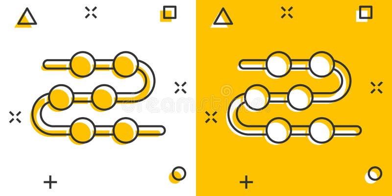 Timeline Icon in Comic Style. Progress Cartoon Vector Illustration on ...