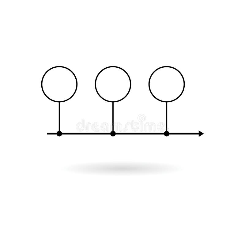 Timeline Template Black And White Style Stock Vector - Illustration of ...
