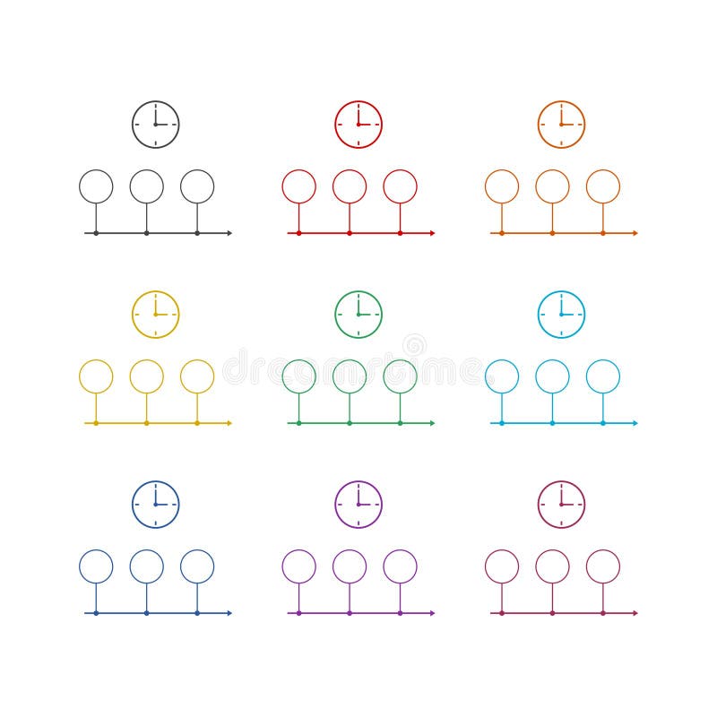 Timeline Icon in Flat Style Isolated on Dark Background Stock Vector ...