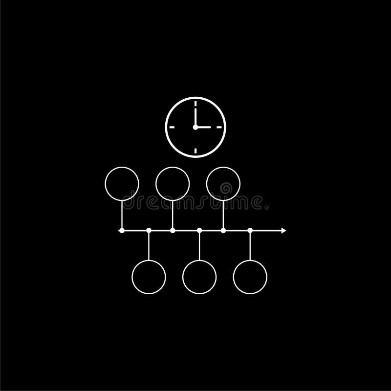 Timeline Icon in Flat Style Isolated on Dark Background Stock Vector ...
