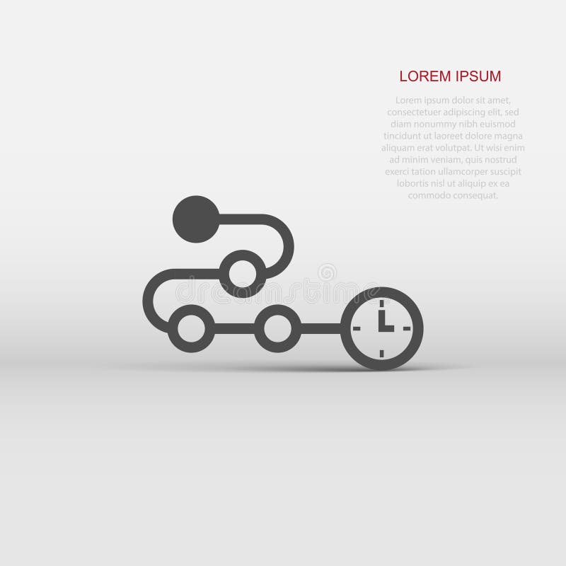 Timeline Icon in Comic Style. Progress Cartoon Vector Illustration on ...