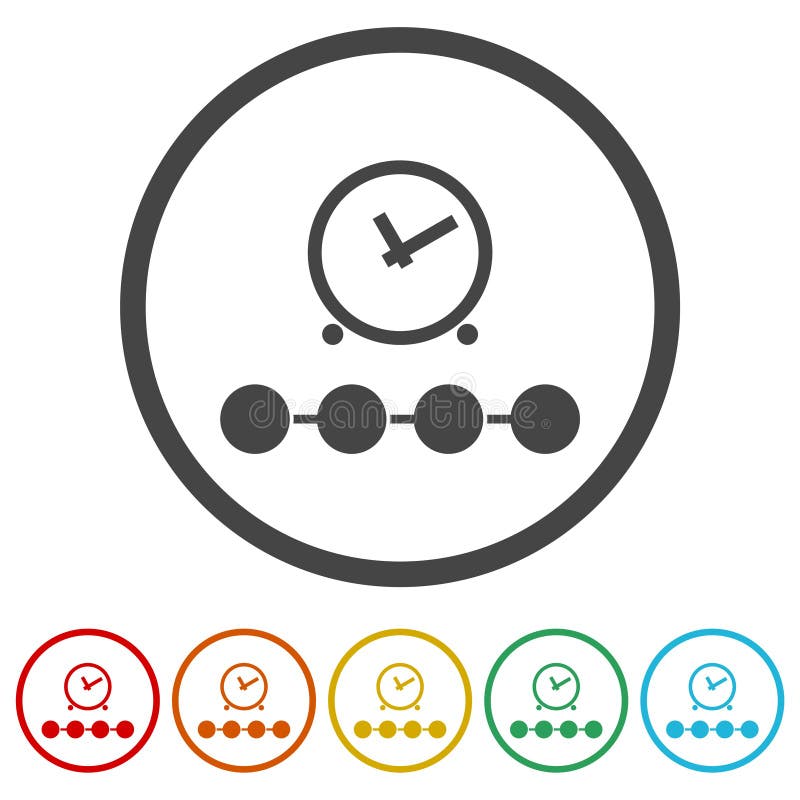 Timeline Icon Set Icons In Color Circle Buttons Stock Vector