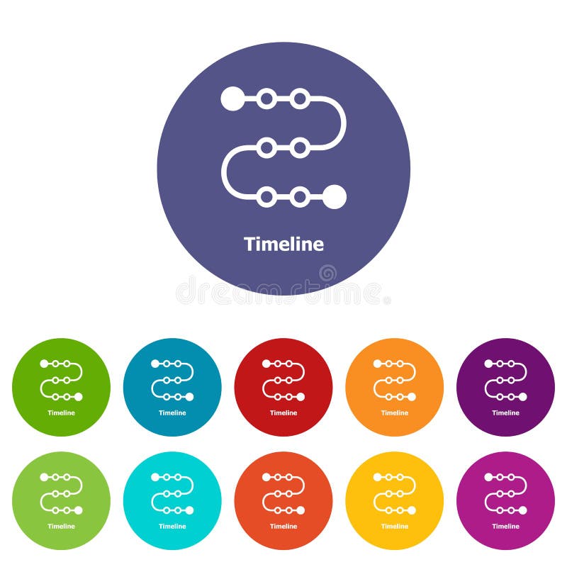 Set of Timeline Icons with Infographic Diagrams Stock Vector ...