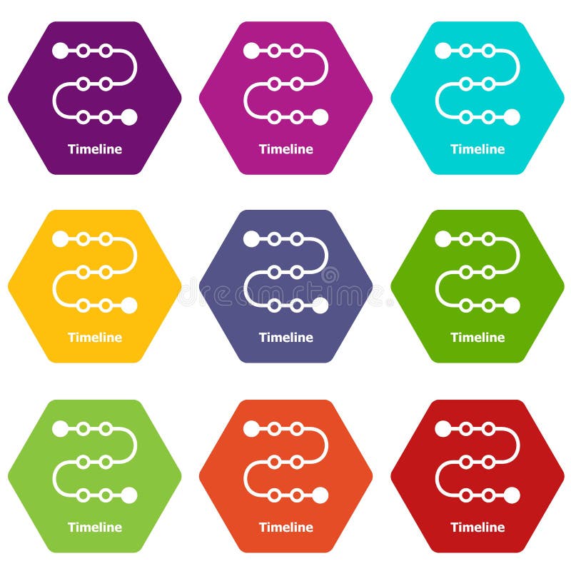 Timeline Icons Set 9 Vector Stock Vector - Illustration of sign ...