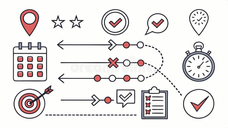Timeline Icons Set Vector, Process Chart Art, Infographic Element ...