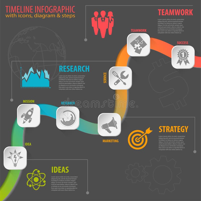 Timeline Infographic stock vector. Illustration of presentation - 47190587