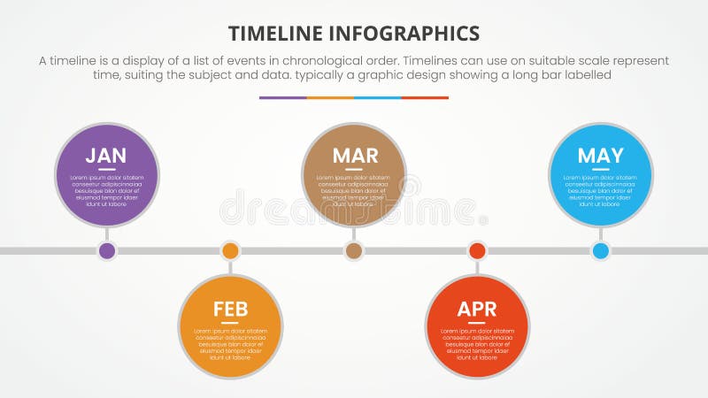 Timeline Infographic Concept with Circle Monthly Label for Slide ...